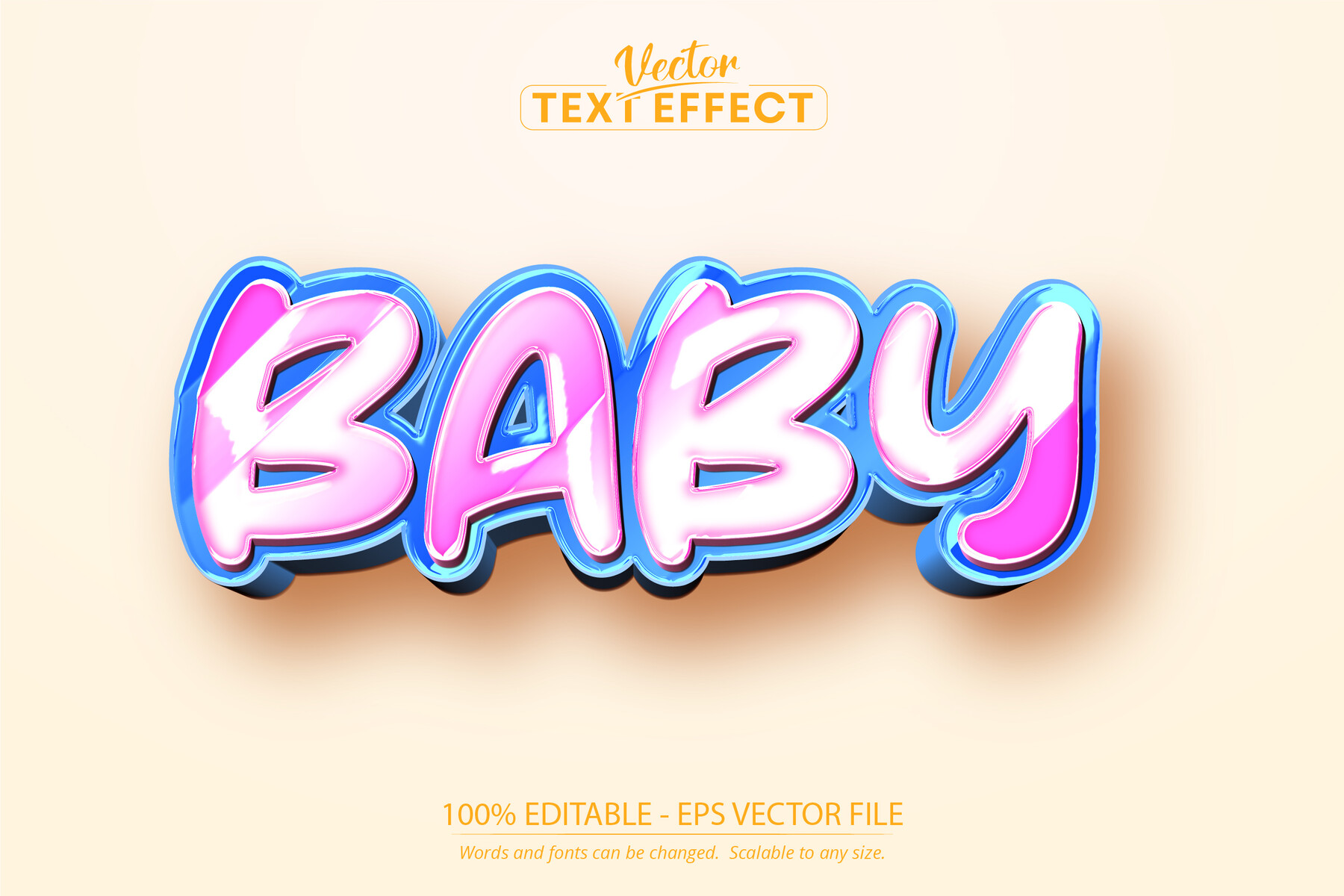 ArtStation - Cartoon text effect, editable baby text style | Artworks