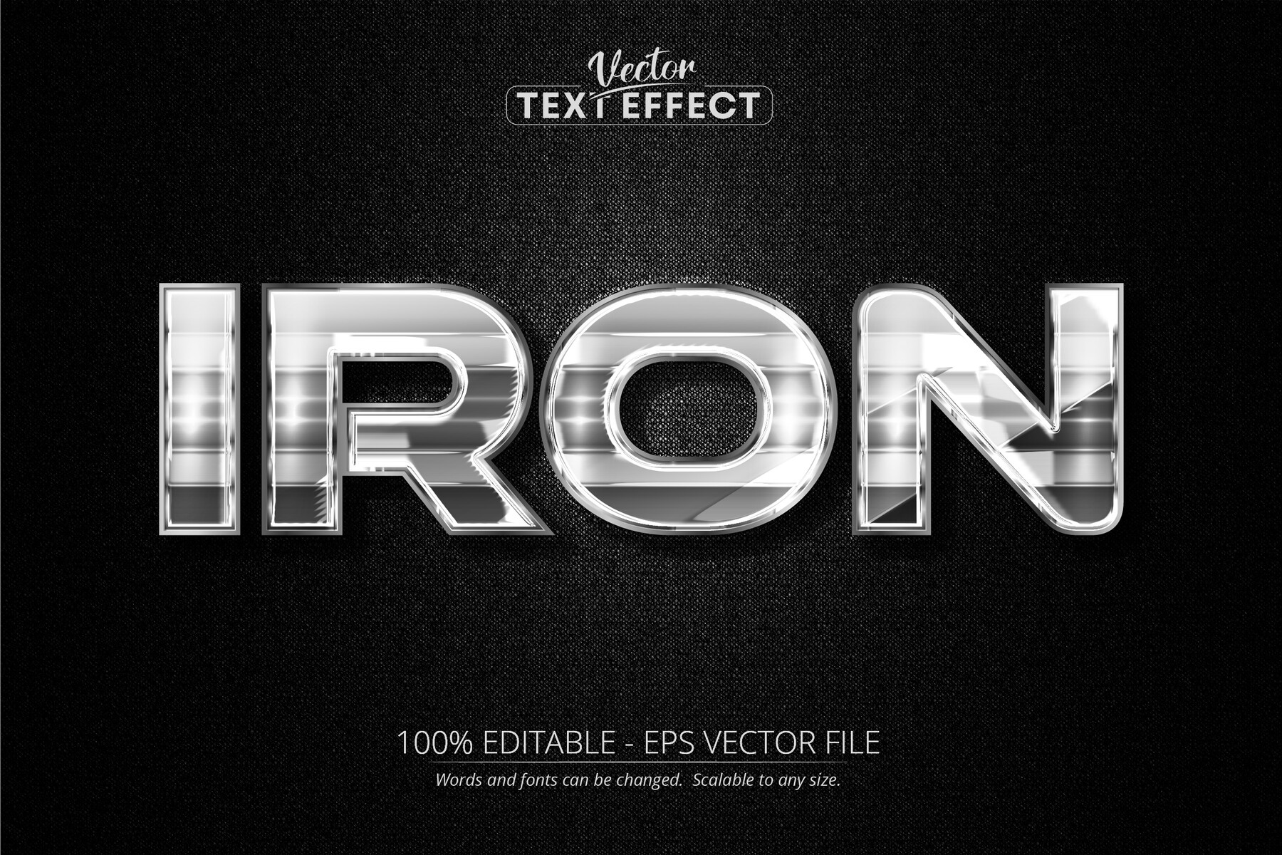 ArtStation - Metallic silver text style effect, editable graphic iron ...