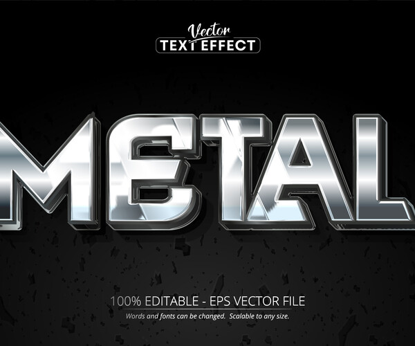 ArtStation - Silver editable text effect, shiny metal text style | Artworks
