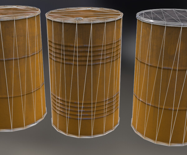 ArtStation - barrels and drums game props | Game Assets