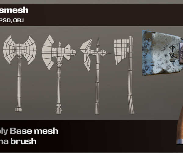 ArtStation - Axe Base Mesh VOL2 | Game Assets