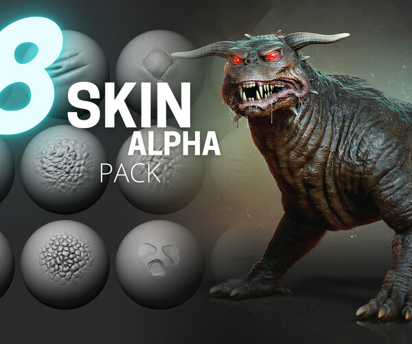 ArtStation - 18 Skin Alphas and VDM Brush - Custom made Alphas to use ...
