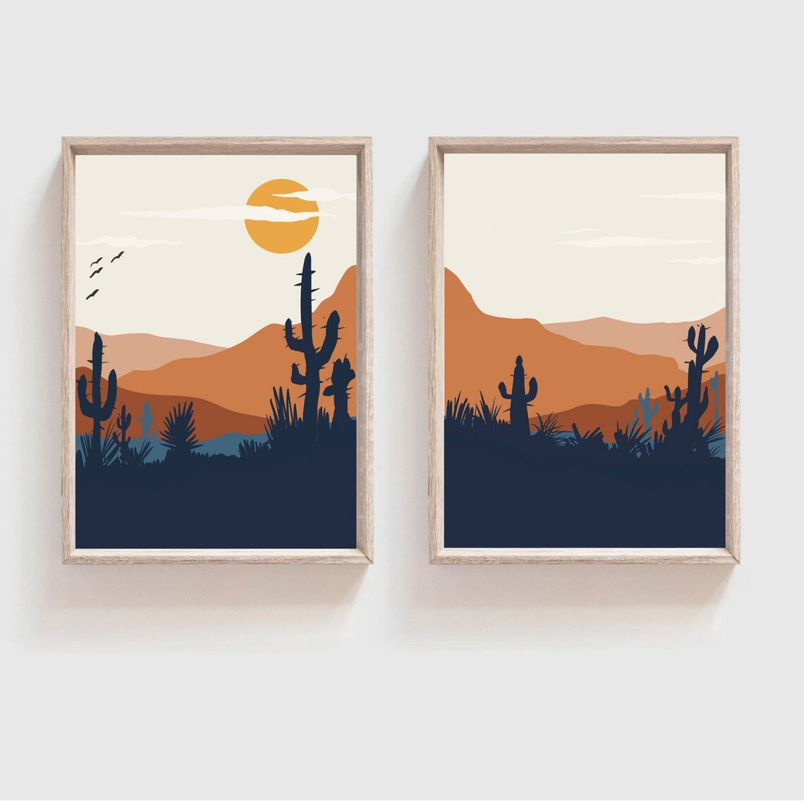 ArtStation - Mid Century Modern Desert Print, Cactus Print ...