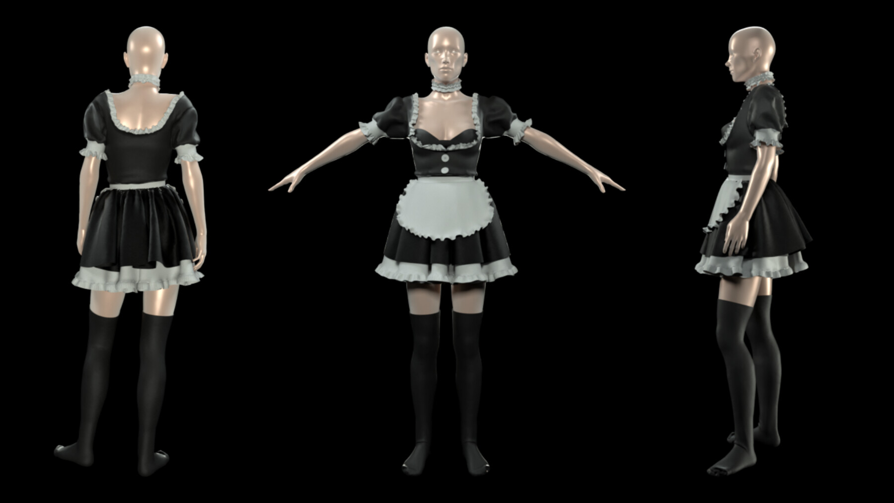 ArtStation - Maid Uniform Dress OBJ+ZPRJ | Resources