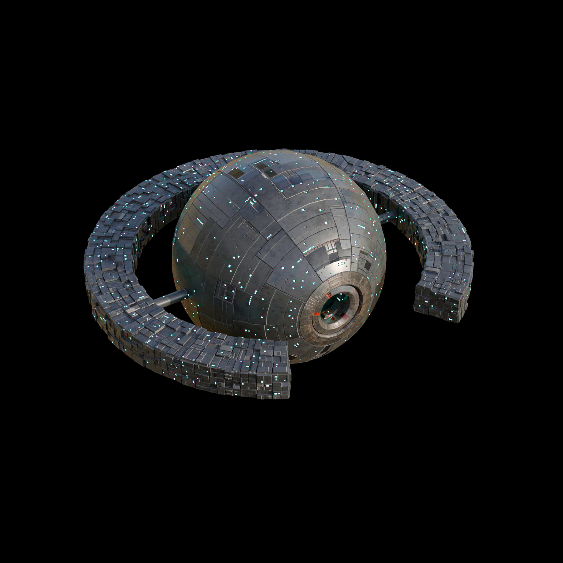 ArtStation - Space Station Sphere Mothership Lowpoly | Game Assets