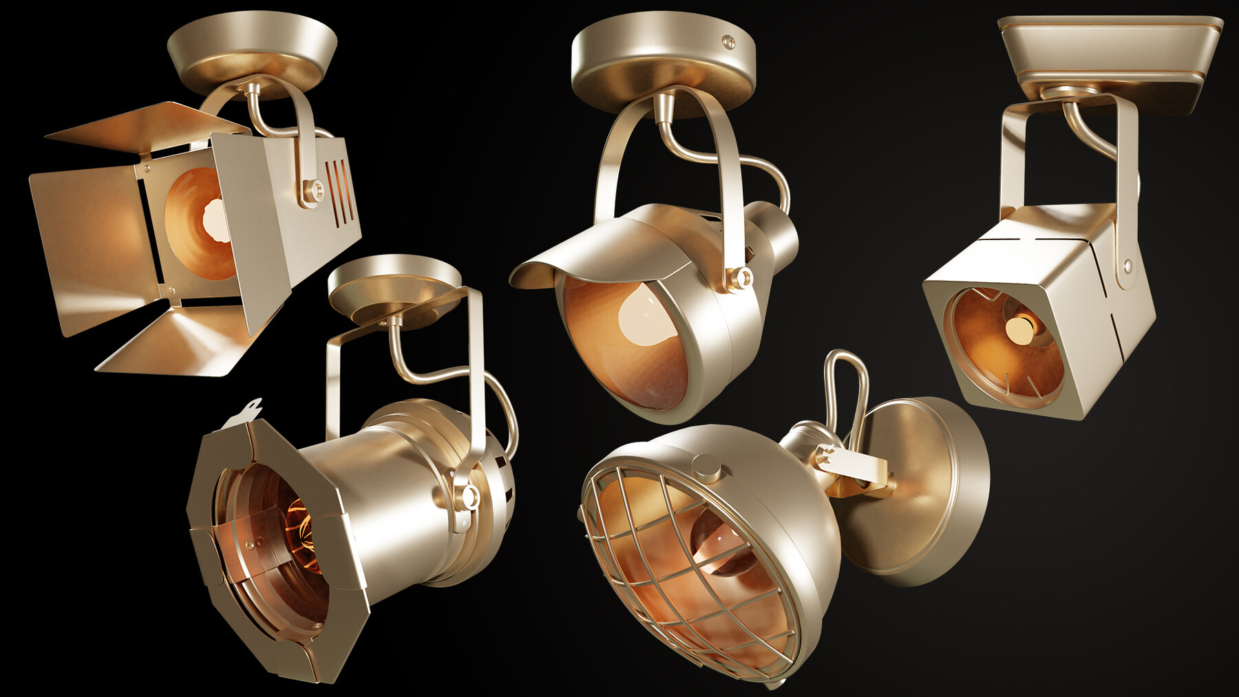 ArtStation - 30 3D Light projectors and lamps kitbash | Game Assets