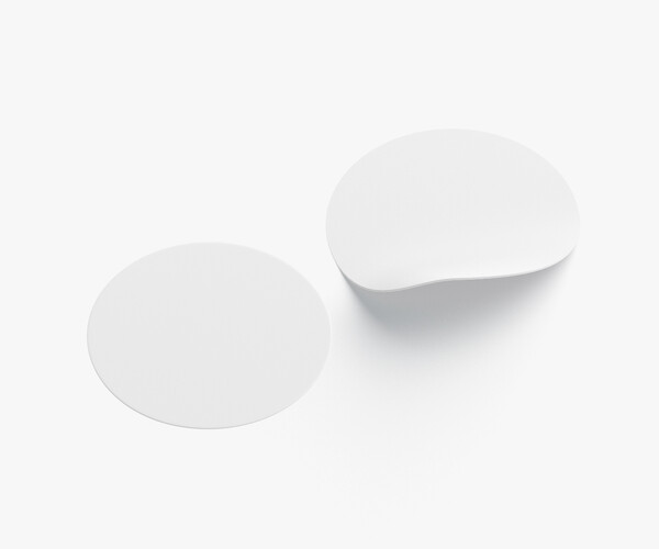 ArtStation - Two White Round Stickers - smooth and bended adhesive ...