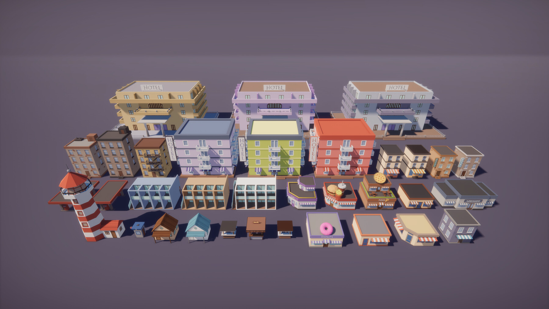 ArtStation - Low Poly Tropical City - Asset for Unity 3D, Map and ...