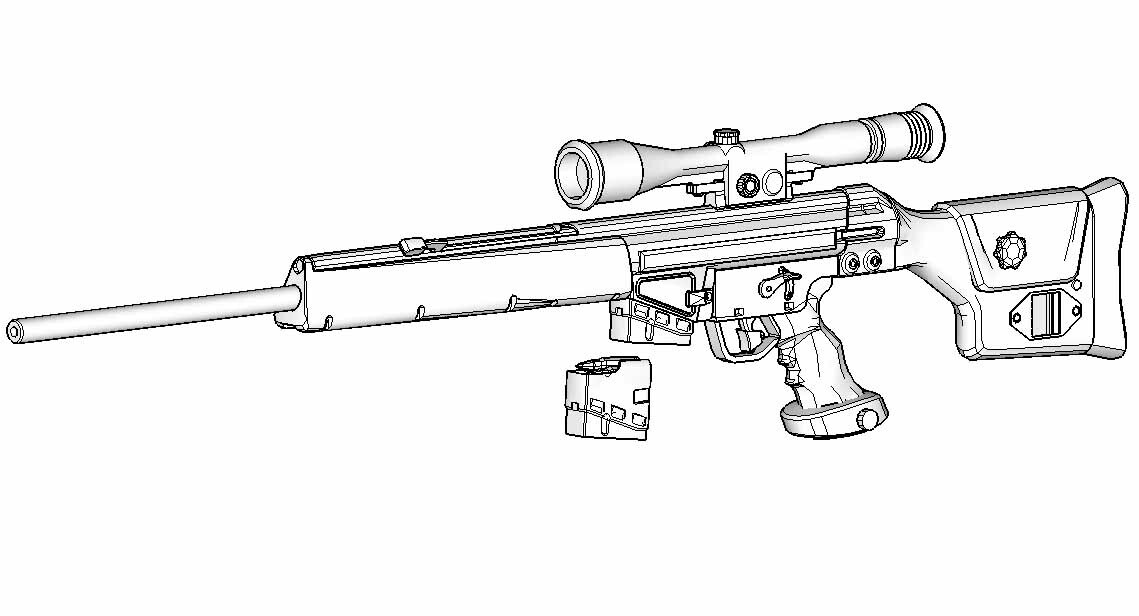 Sniper Rifle Coloring Pages