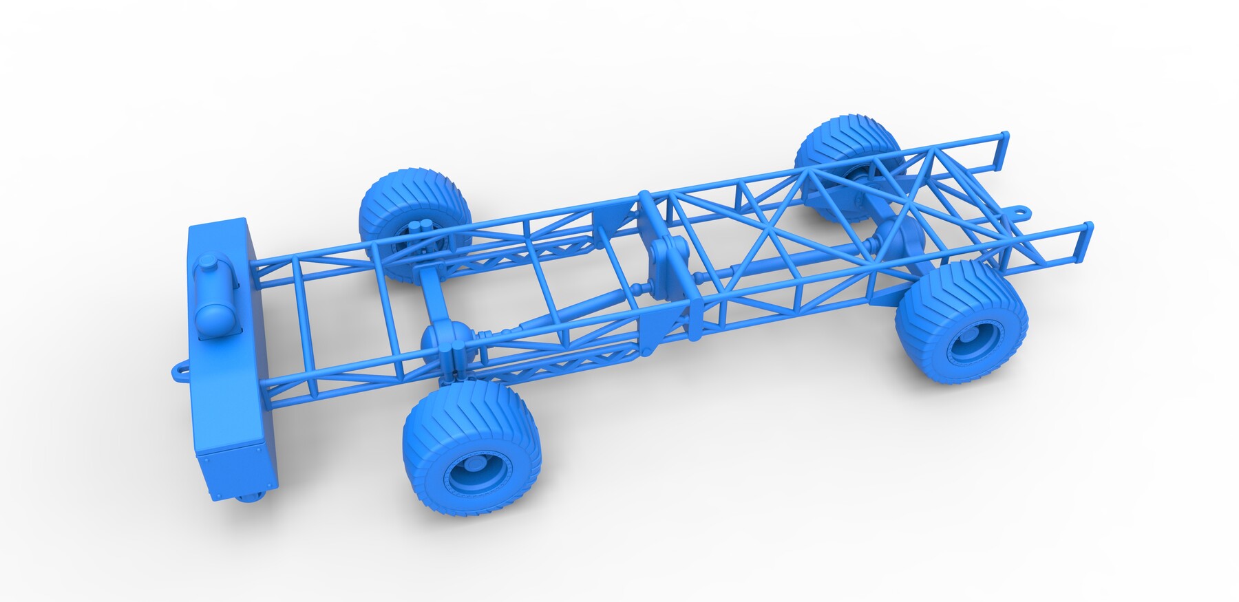 ArtStation - 3D printable Diecast Chassis of 4wd pulling truck Scale 1: ...