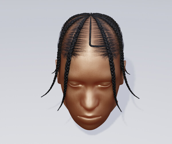 ArtStation - 3d male hair afro octopus braids | Game Assets