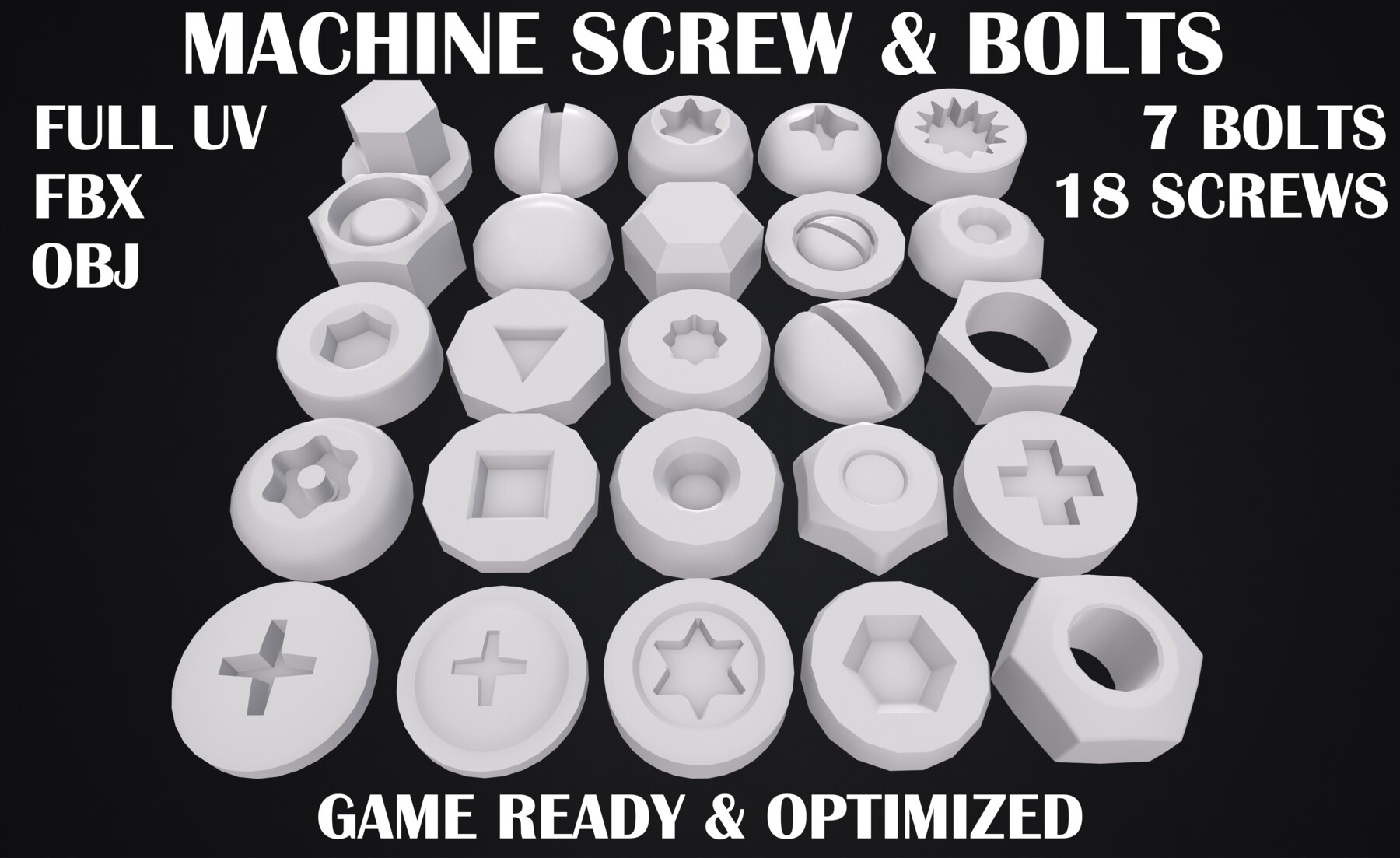 ArtStation - Screw and bolt Heads Collection | Resources