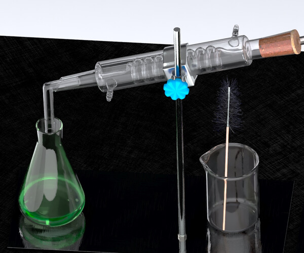 ArtStation - Chemistry Laboratory Glassware on the table (Condenser ...