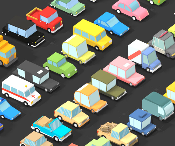 ArtStation - 39 Low Poly Vehicles | Game Assets