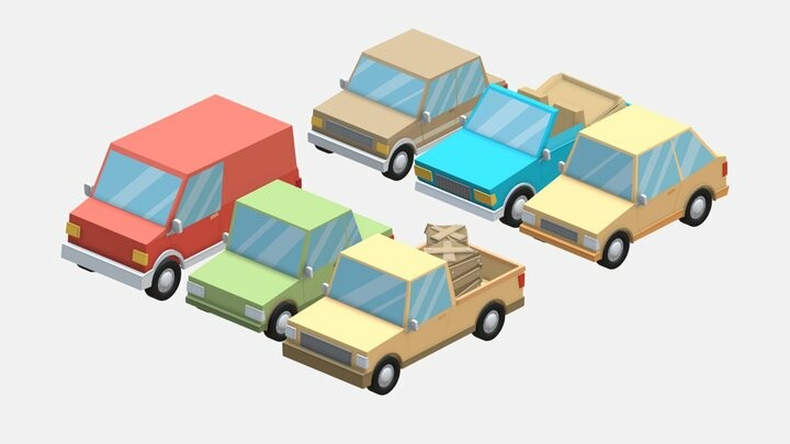 ArtStation - 39 Low Poly Vehicles | Game Assets