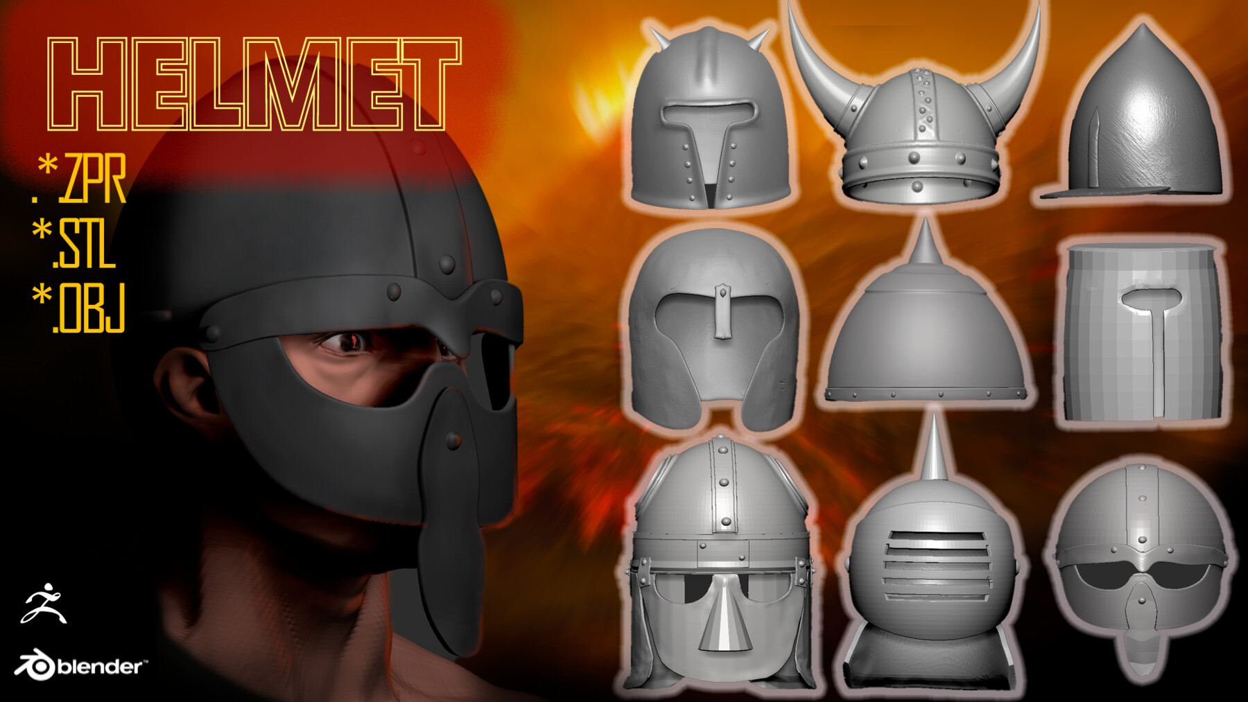 ArtStation - helmets for games and building figures | Game Assets