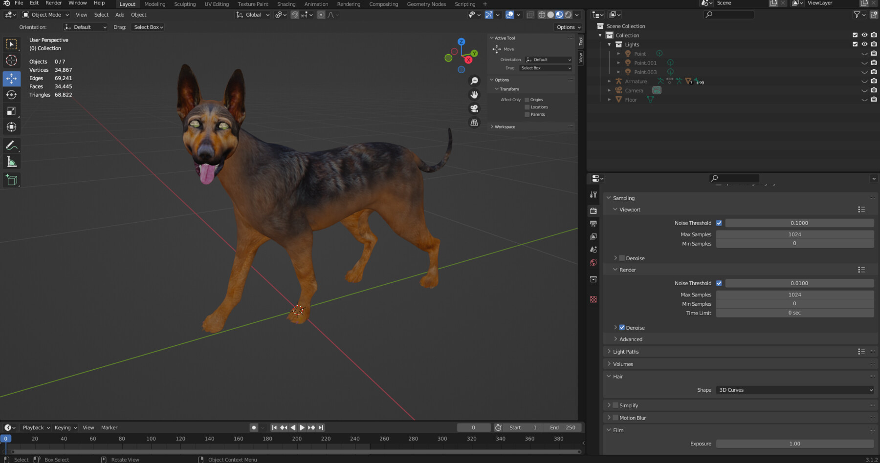 ArtStation - Fur German Shepherd Rigged | Game Assets