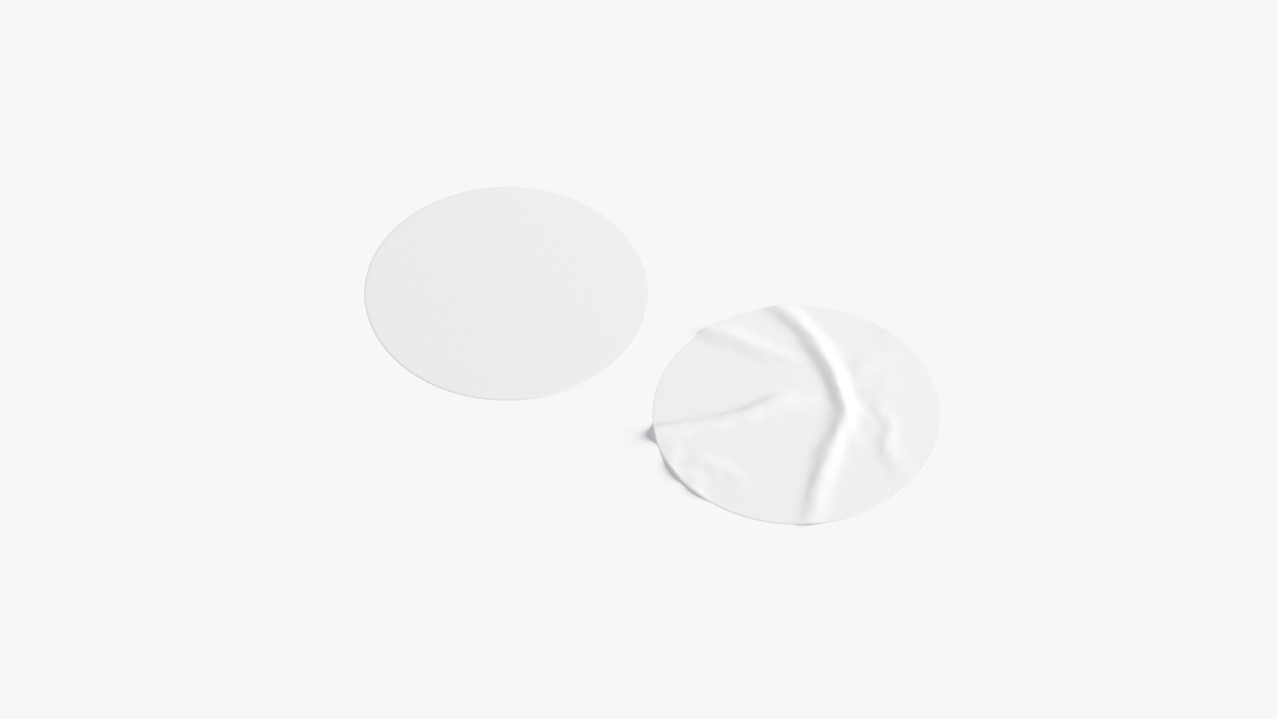 ArtStation - Two White Round Stickers - flat and crumpled adhesive ...