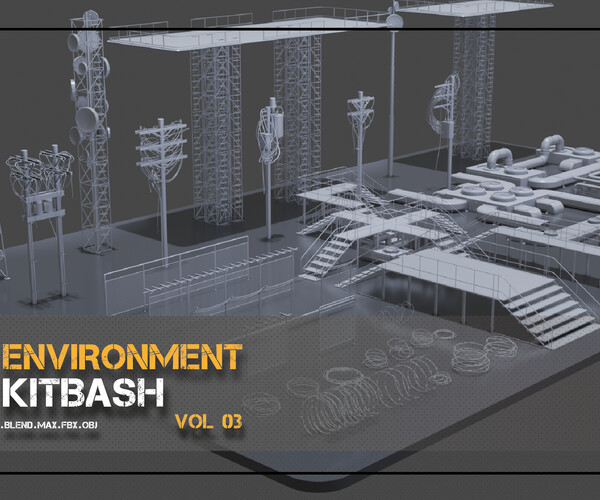ArtStation - 41+environment kitbash vol 03 | Resources