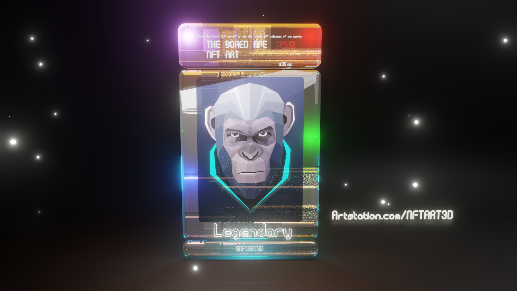 ArtStation - 3D Animated Card Blender Template .blend File NFT Style - Eevee Rendering #11 ...