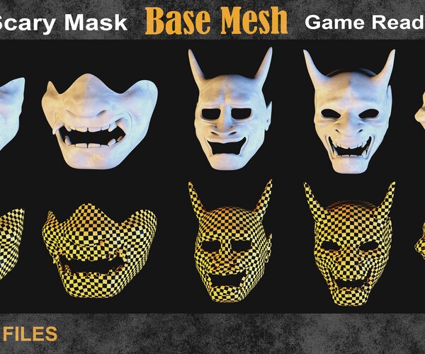ArtStation - 20 Scary Mask BaseMesh vol 5 | Resources