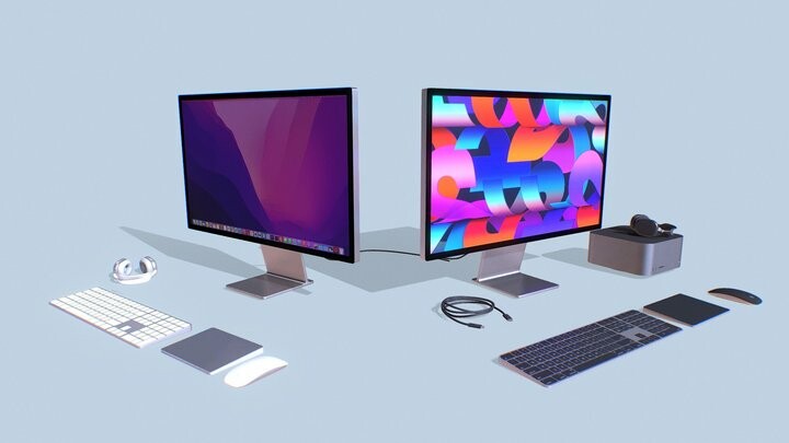 ArtStation - Mac Studio 2022 with keyboard mouse trackpad and airPods ...