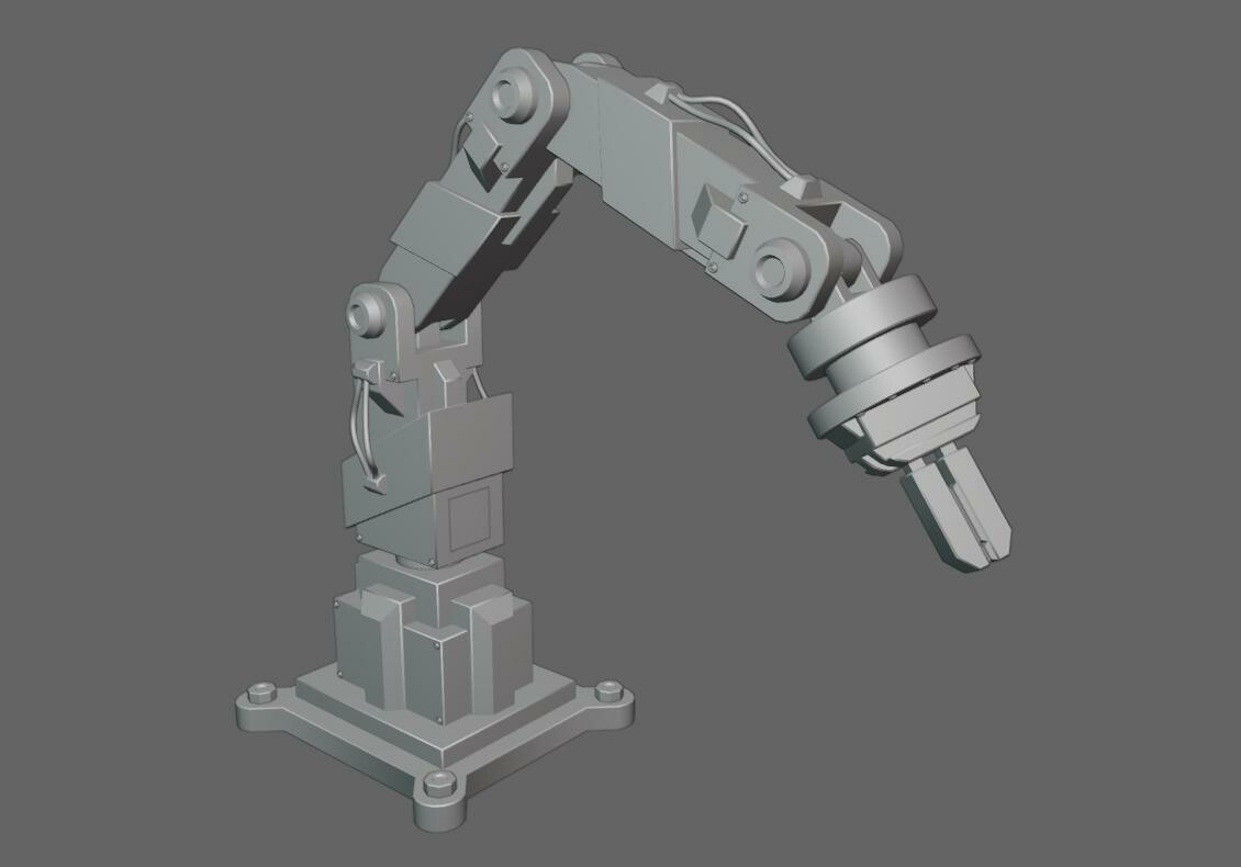 ArtStation - Industrial Robot Arm Low-poly 3D model | Game Assets