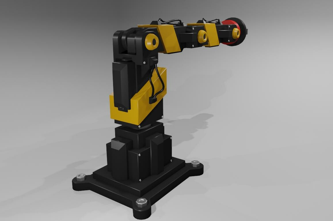 ArtStation - Industrial Robot Arm Low-poly 3D model | Game Assets