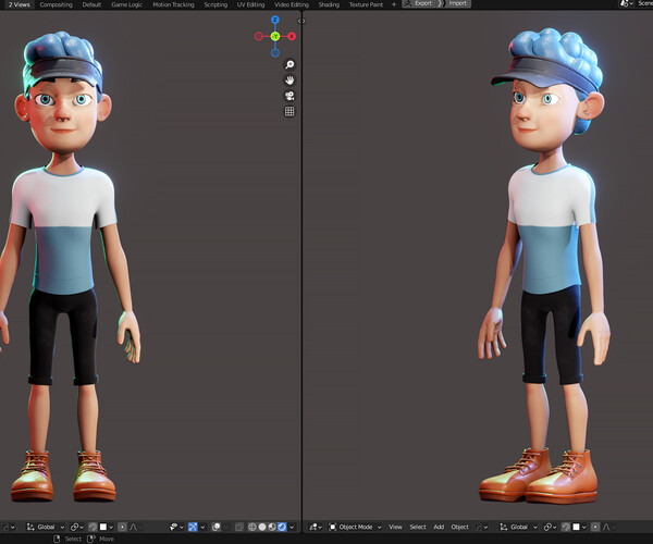 ArtStation - 3D Modeling - Boy - Luke - Blender 3.0 | Game Assets