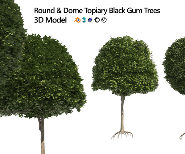 ArtStation - round and dome topiary tree | Game Assets