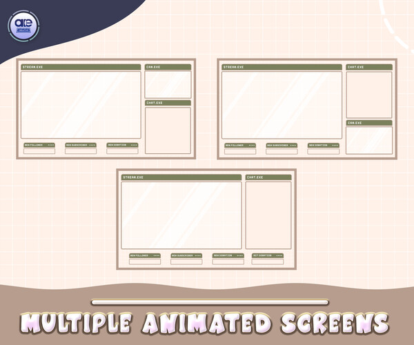 ArtStation - Twitch Cozy Stream Overlay Set, Cute Twitch Overlay ...
