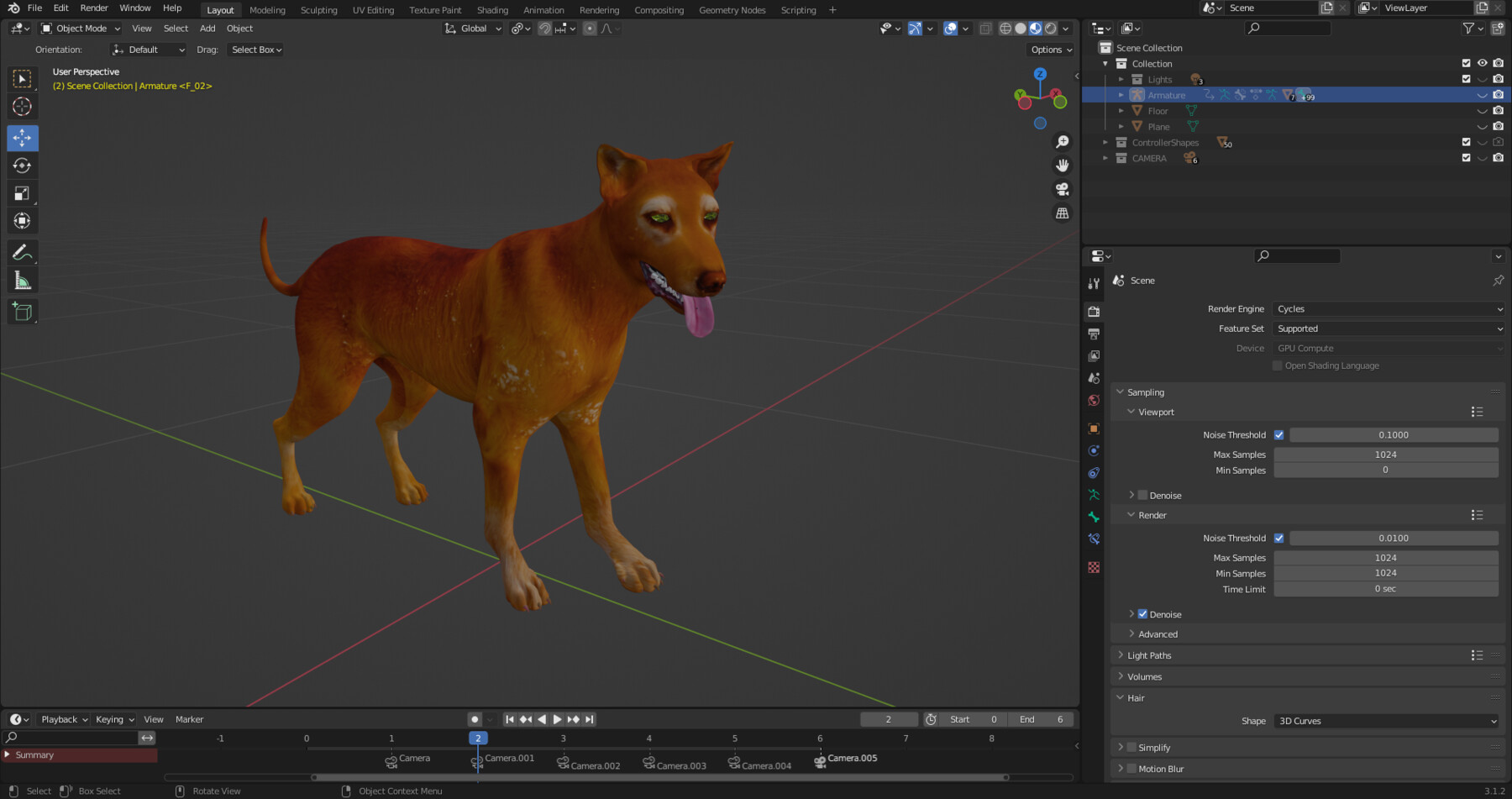 ArtStation - Fur Red Dog Rigged | Game Assets