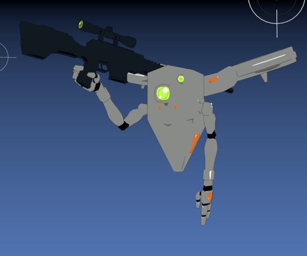 ArtStation - Sniper Robot Drone anime low poly rigged | Game Assets