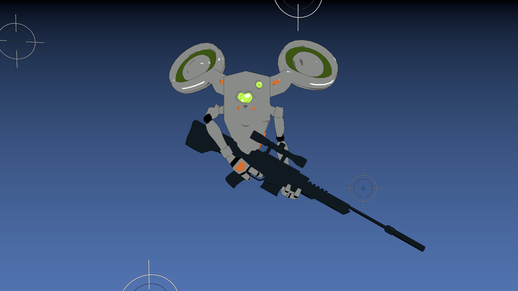 ArtStation - Sniper Robot Drone anime low poly rigged | Game Assets