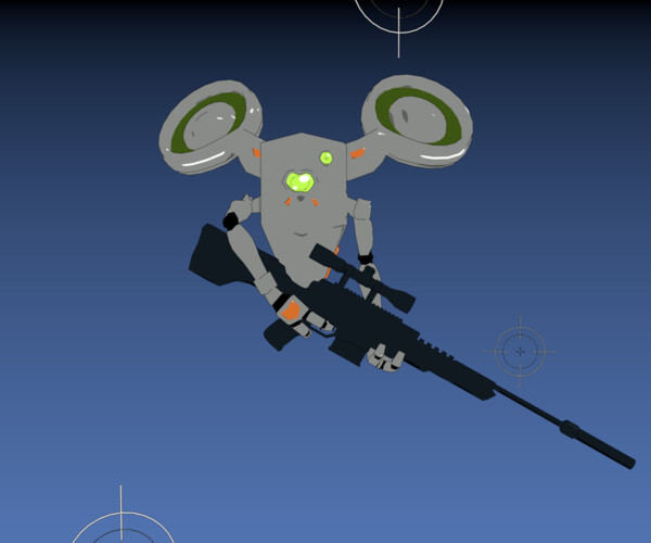 ArtStation - Sniper Robot Drone anime low poly rigged | Game Assets