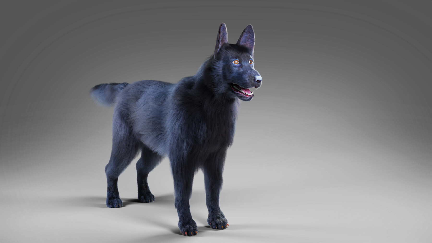 ArtStation - Fur Black Dog Rigged in Blender | Game Assets