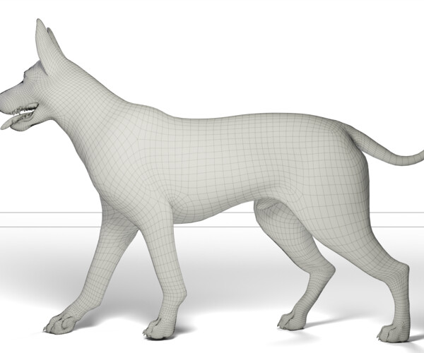 ArtStation - Fur Black Dog Rigged in Blender | Game Assets