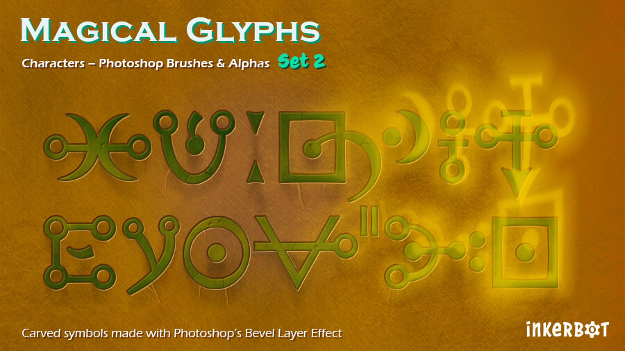 ArtStation - Magical Glyphs - Characters 2 | Photoshop Brushes and ...