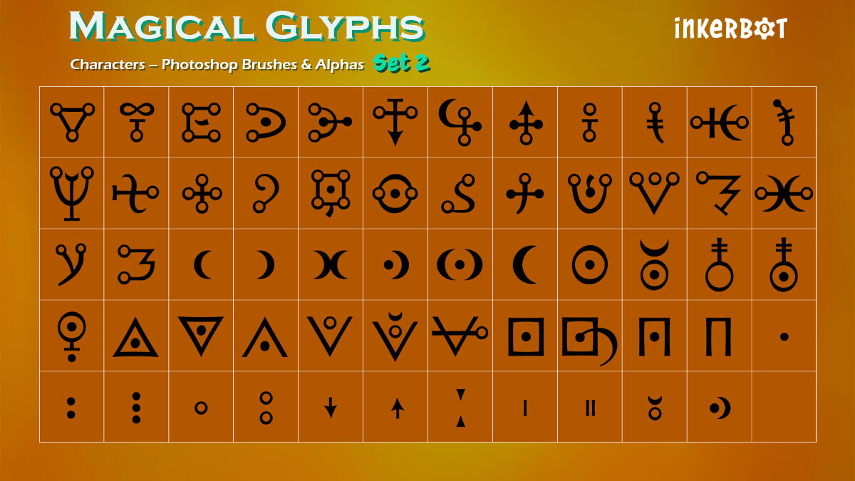 ArtStation - Magical Glyphs - Characters 2 | Photoshop Brushes and ...