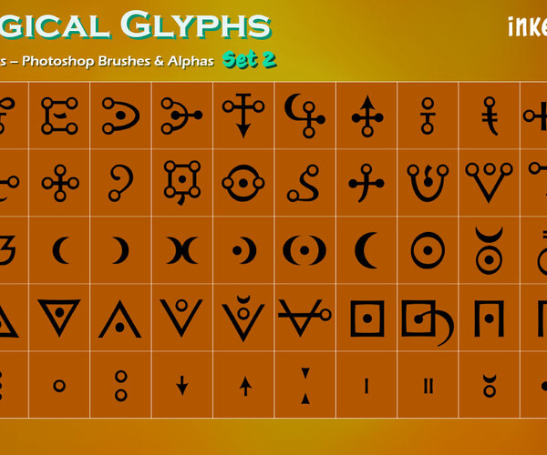 ArtStation - Magical Glyphs - Characters 2 | Photoshop Brushes and ...