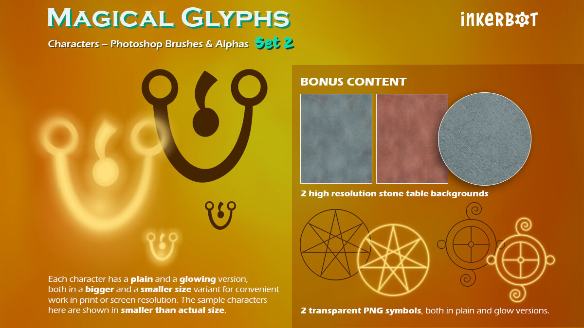 ArtStation - Magical Glyphs - Characters 2 | Photoshop Brushes and ...