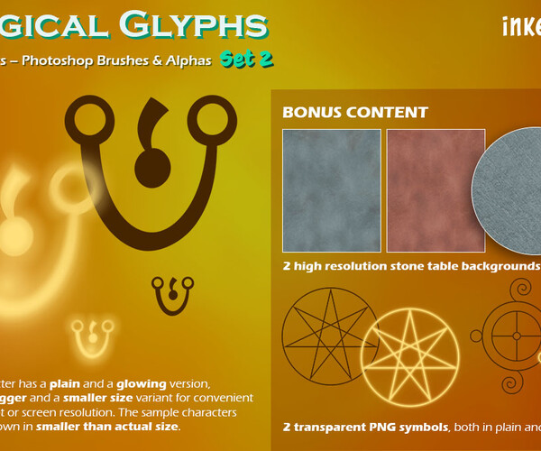 ArtStation - Magical Glyphs - Characters 2 | Photoshop Brushes and ...