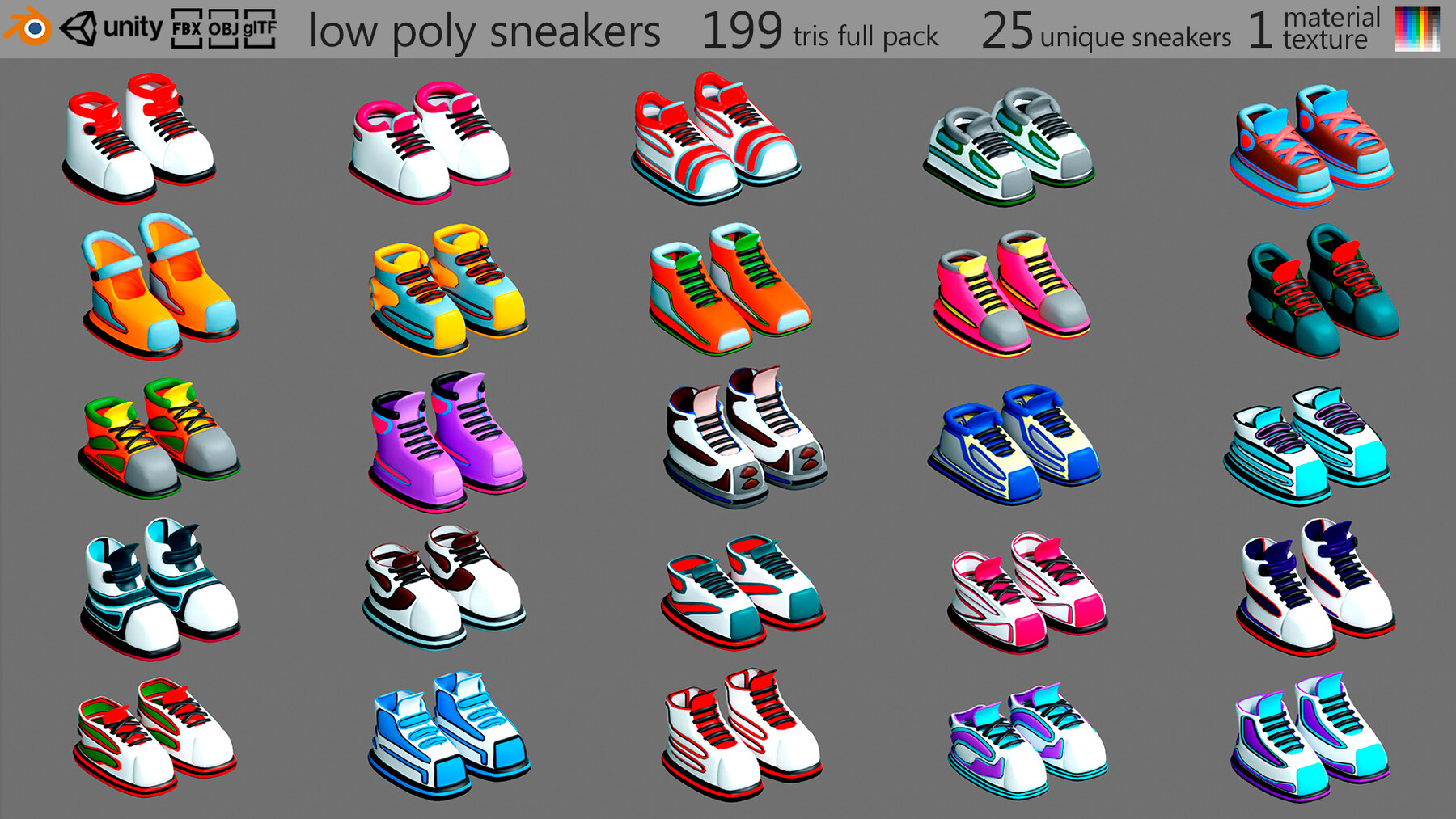 ArtStation - Sneakers Low-poly 3D model | Game Assets