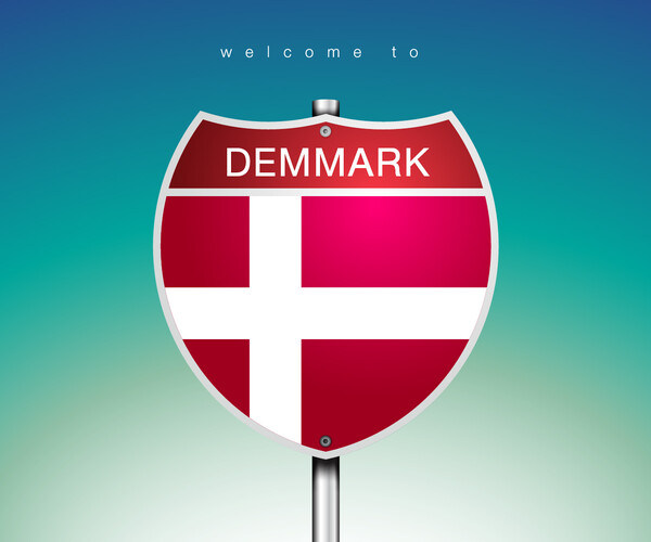 ArtStation - 10 ICON The City Label & Map of DENMARK In American Signs ...