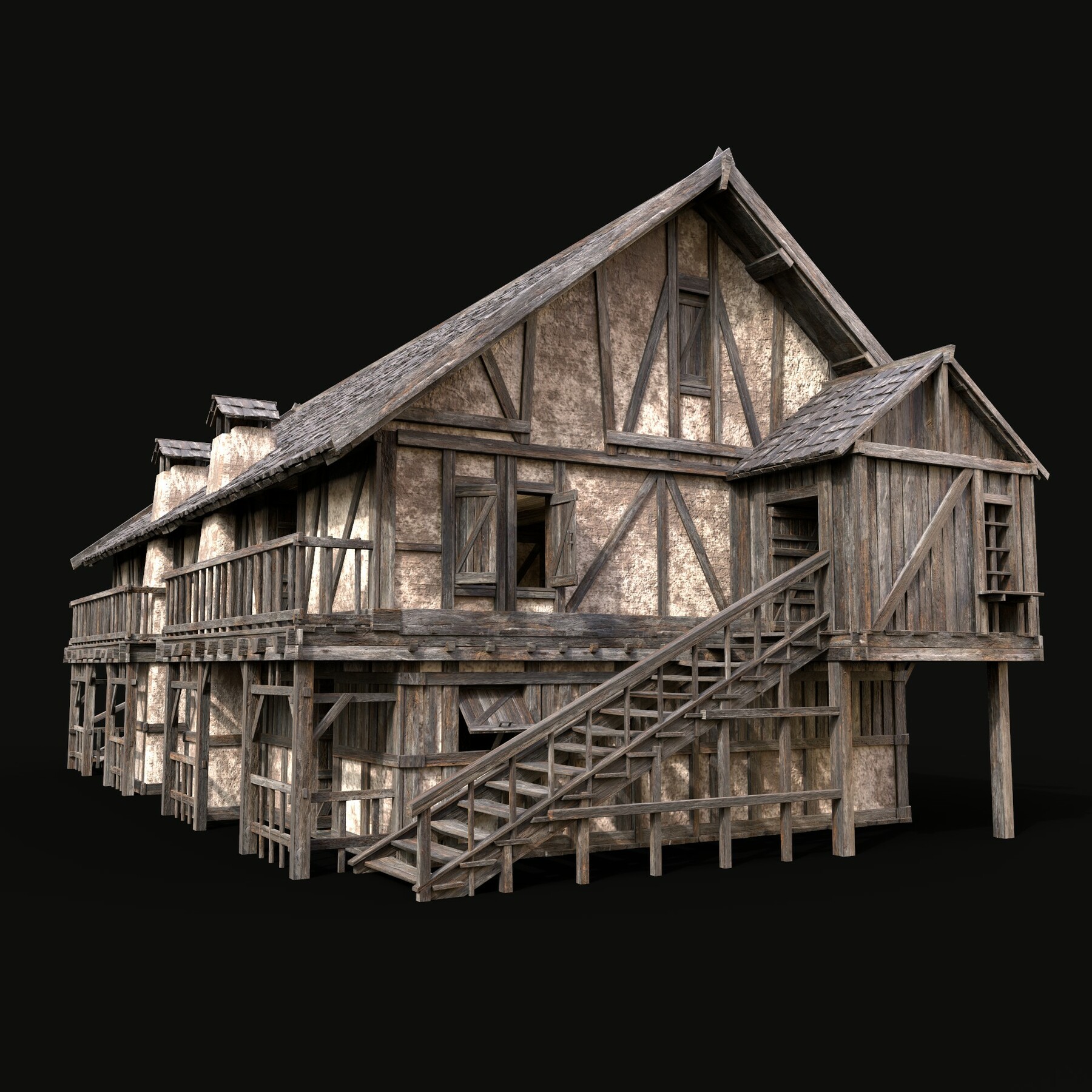 ArtStation - MEDIEVAL INDUSTRIAL HOUSE TAVERN INN VILLAGE FARM HUT ...