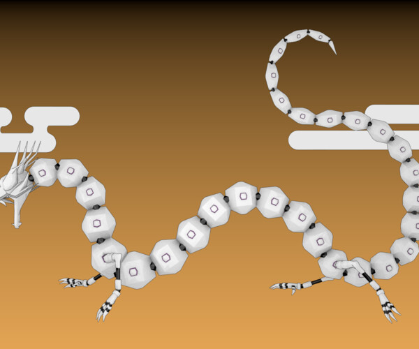 ArtStation - chinese robot dragon anime low poly rigged | Resources