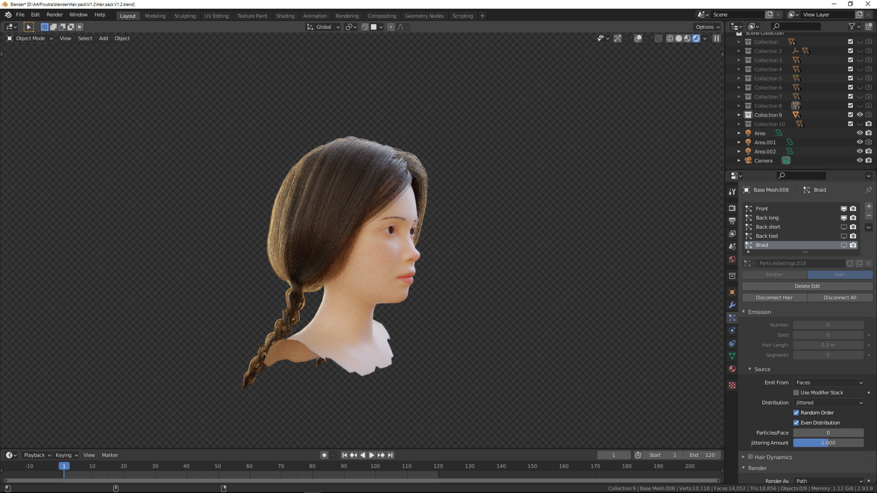 ArtStation - Hair starter pack V1.4 (Blender project) | Resources