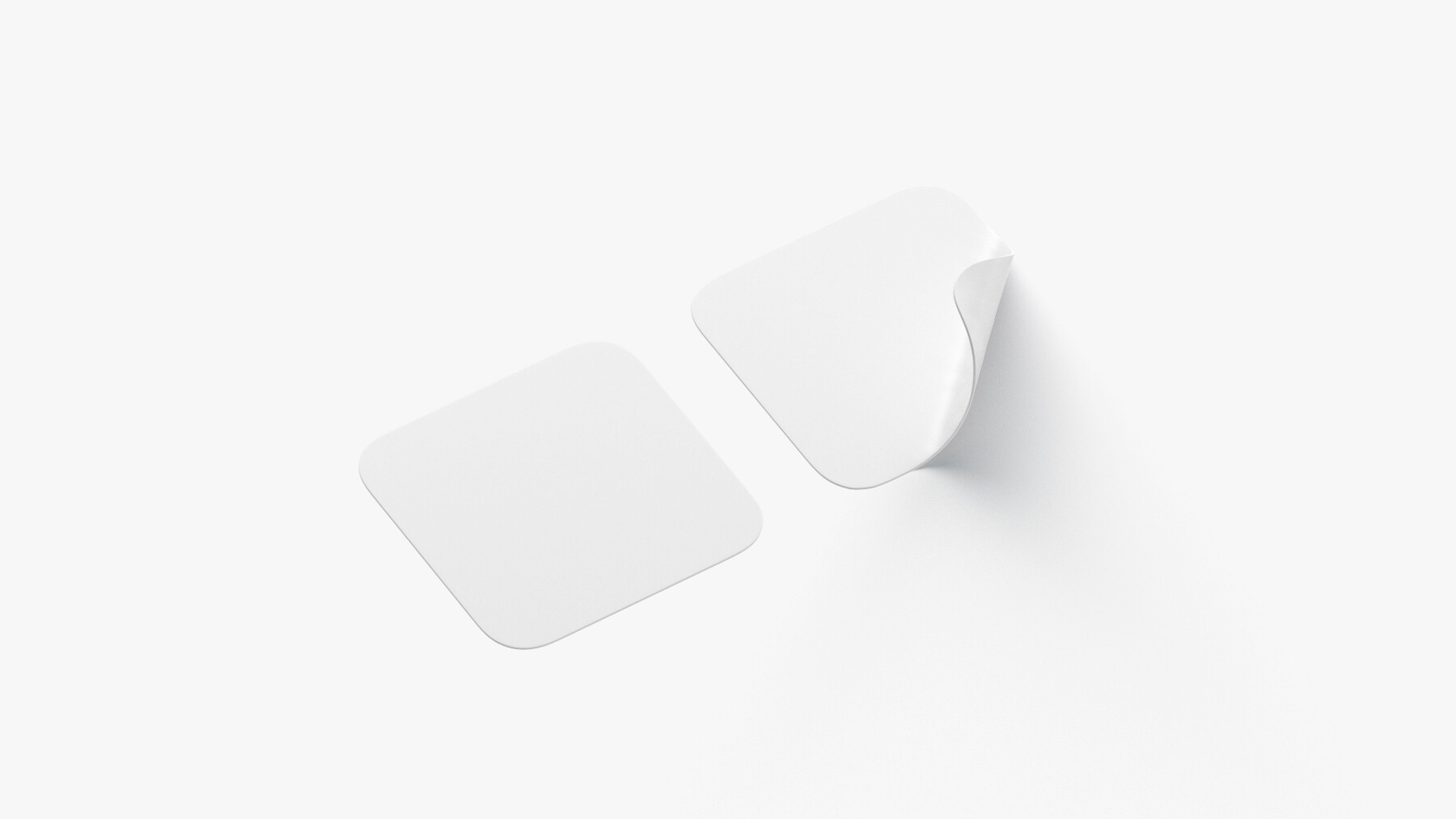 ArtStation - Two White Square Stickers - smooth and curled corners ...