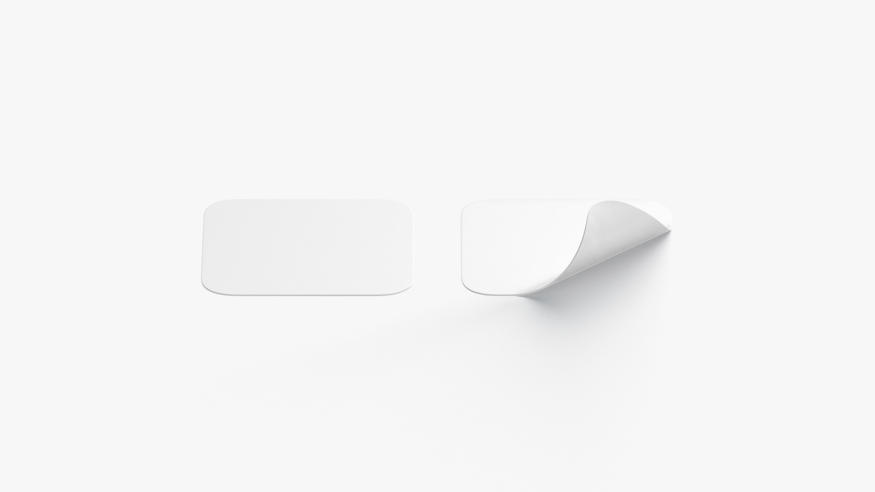 ArtStation - Two White Square Stickers - smooth and curled corners ...