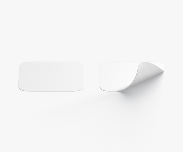 ArtStation - Two White Square Stickers - smooth and curled corners ...